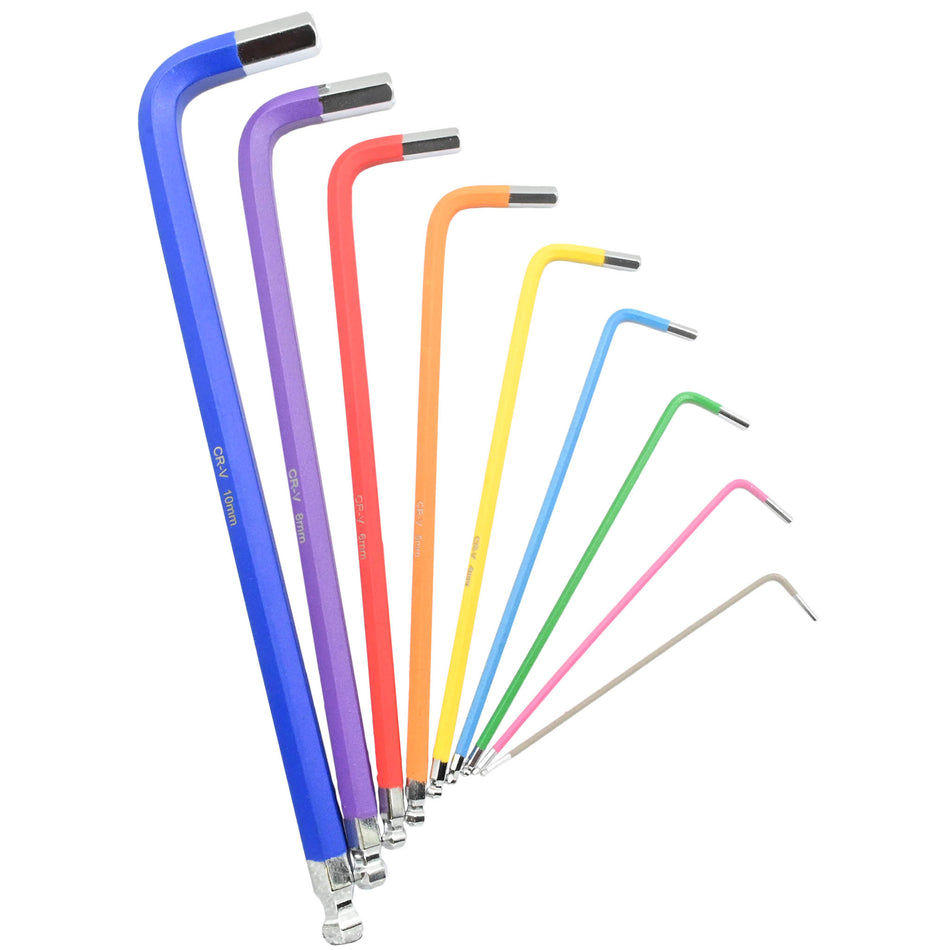 Coloured Allen Key Set, 9 Piece, Metric, Long Length – 3D Printing Store