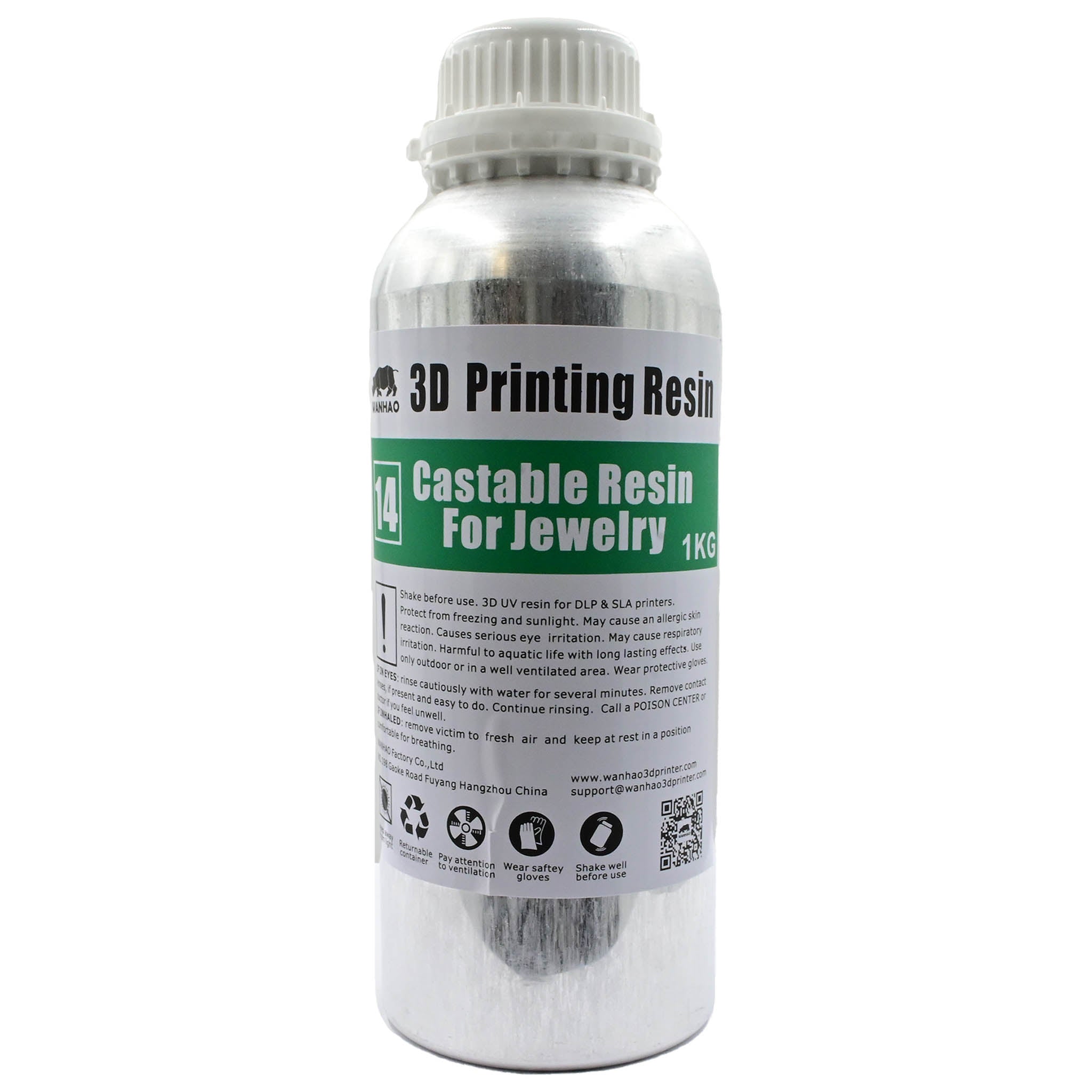 Wanhao Castable Resin, 1kg, Green – 3D Printing Store