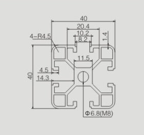 40 x 40mm Aluminium T-Slot Profile, Light | 3D Printing Store