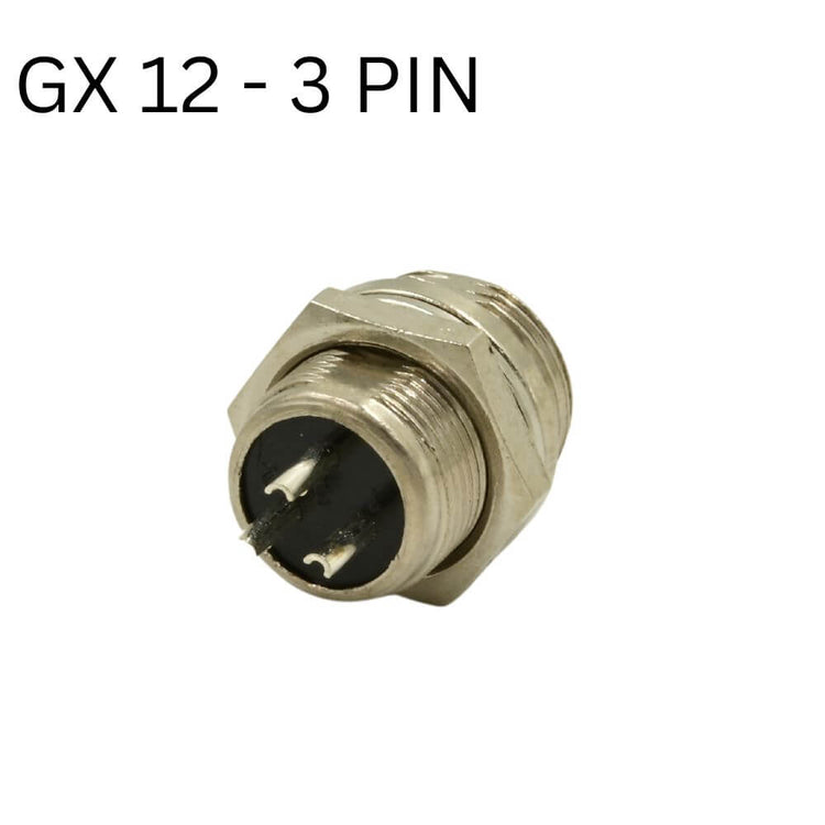 GX12 3 Pin Male connector – 3D Printing Store