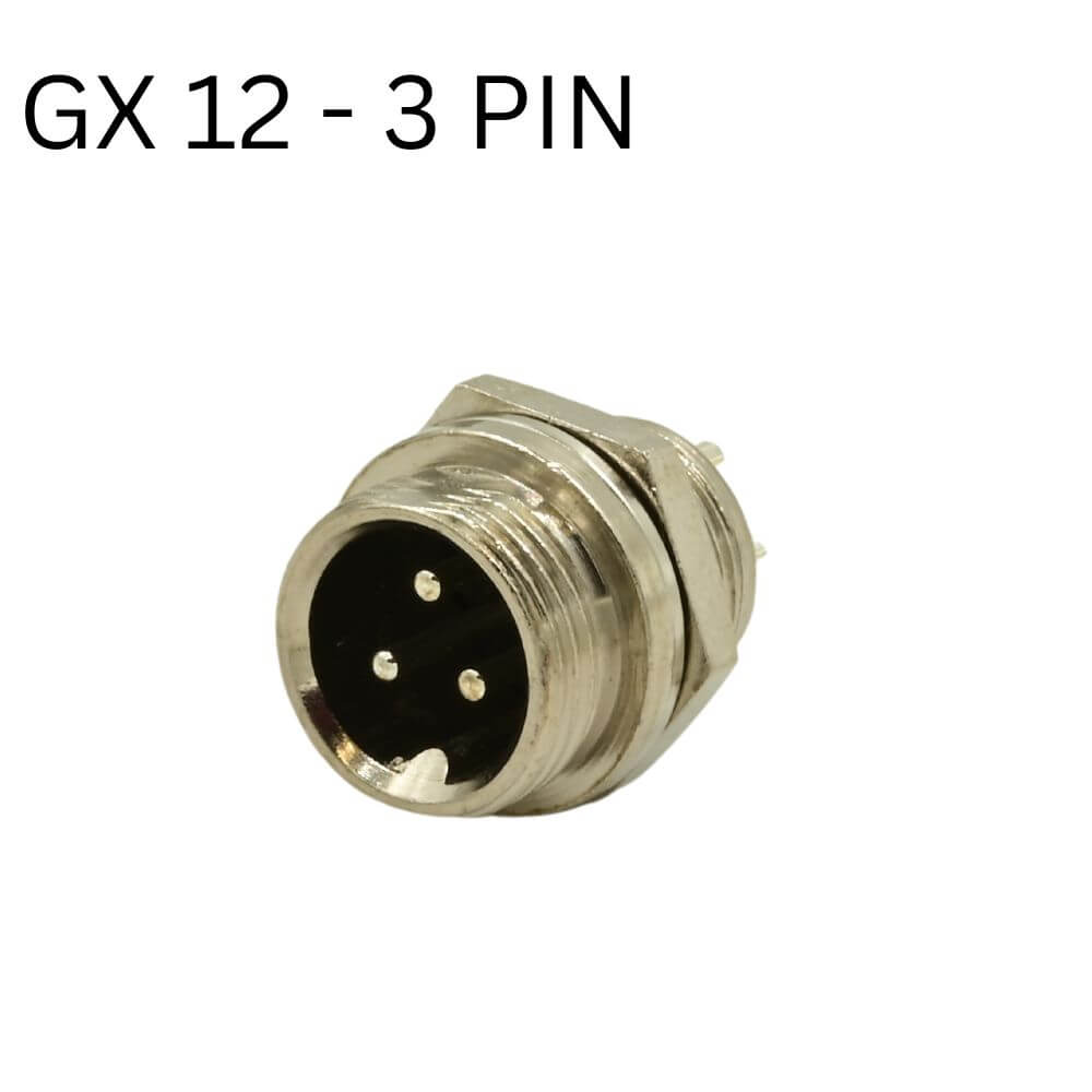 GX12 3 Pin Male connector – 3D Printing Store